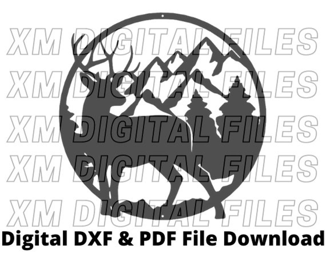 Deer DXF File, Dxf Digital Download, Scaled DXF File, Wall Art File ...