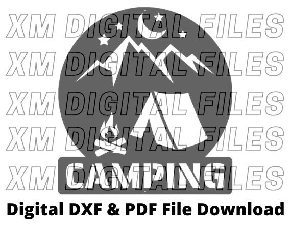 Camping DXF File Dxf Digital Download Scaled DXF File Wall | Etsy