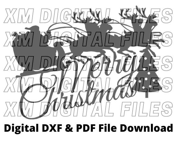Merry Christmas DXF File Dxf Digital Download Scaled DXF | Etsy