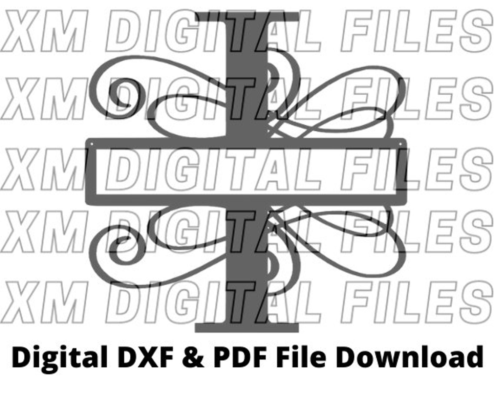 Monogram DXF File Dxf Digital Download Scaled DXF File Wall - Etsy Canada