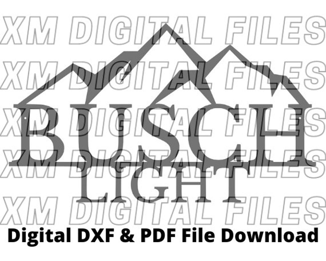 Busch Light DXF File, Dxf Digital Download, Scaled DXF File, Wall Art ...