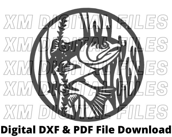 Fish DXF File Trout PDF Drawing Fish Digital Dxf Download - Etsy