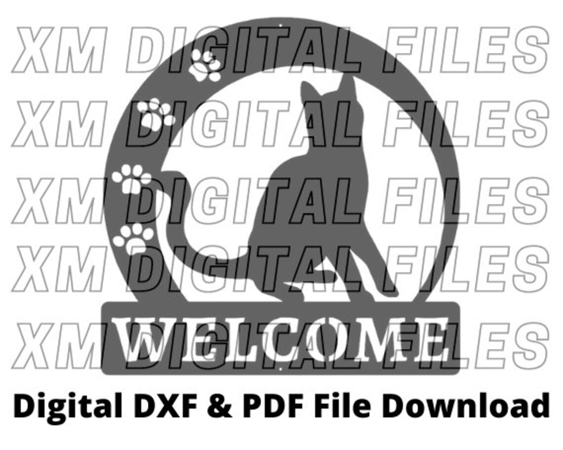 Cat Sign DXF File Dxf Digital Download Scaled DXF File Wall - Etsy Canada