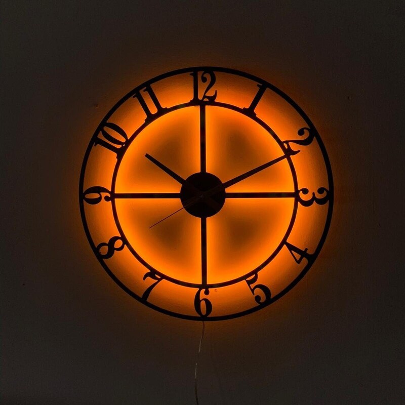 Outdoor Lighted Wall Clock - Etsy