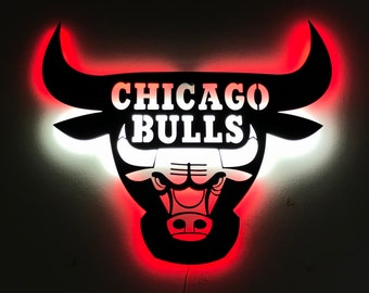 Chicago Bulls Wall Art Bulls Sign NBA Decor - Etsy