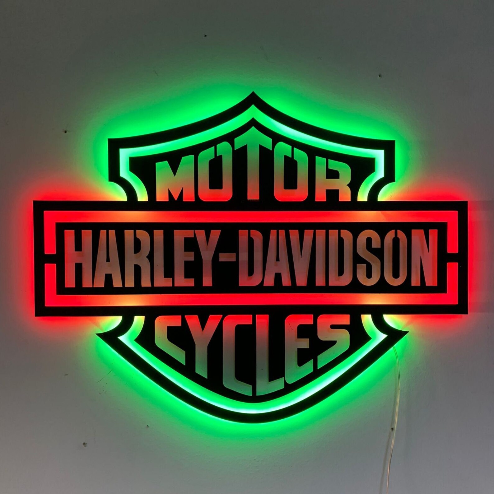 Harley Davidson Metal Led Wall Sign Harley Davidson Led - Etsy