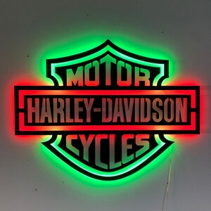 Harley Davidson Metal Led Wall Sign Harley Davidson Led - Etsy