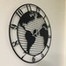Oversize Metal World Map Wall Clock Silent Wall Clock Metal - Etsy