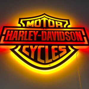 Harley Davidson Metal Led Wall Sign Harley Davidson Led - Etsy