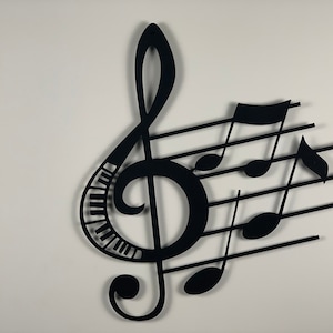 Sol Key Music Notes, Treble Clef With Music Notes, Metal Music Wall ...
