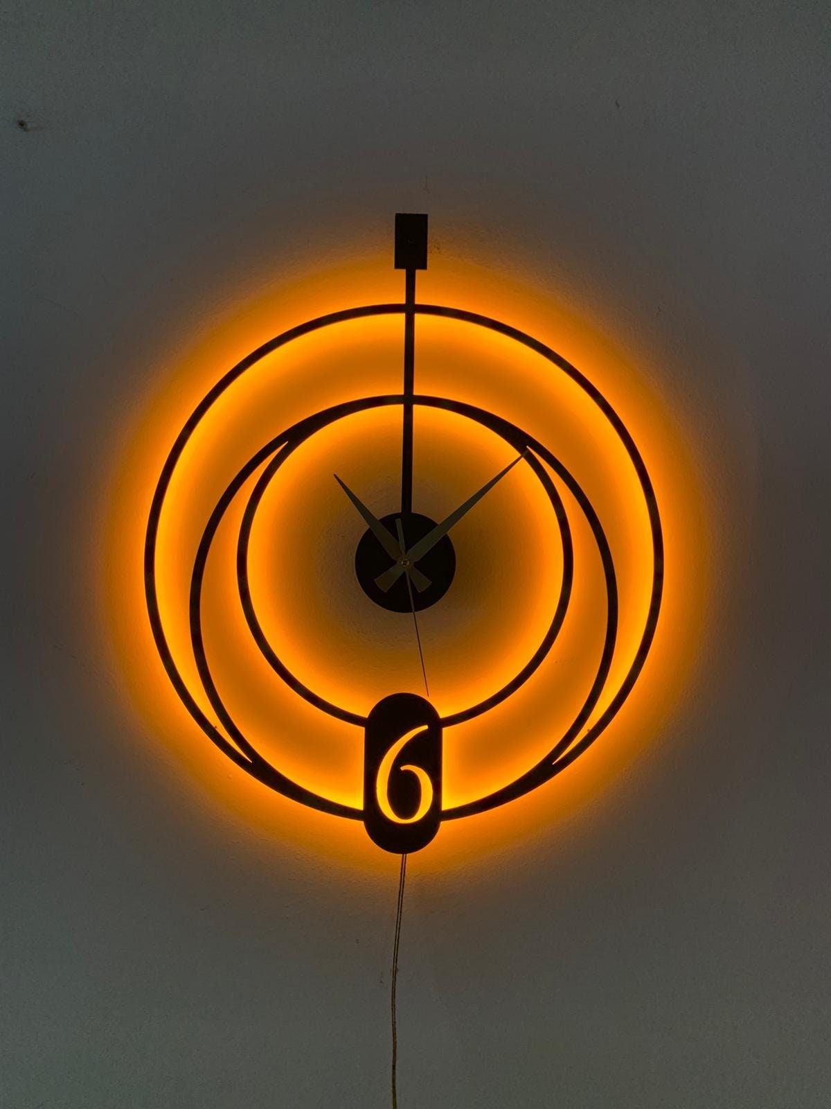 Led Lighted Metal Minimalist Wall Clock Metal Wall Clock - Etsy