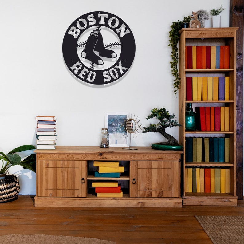 Handmade Boston Red Sox LED Metal Sign: Baseball Wall Decor - Etsy