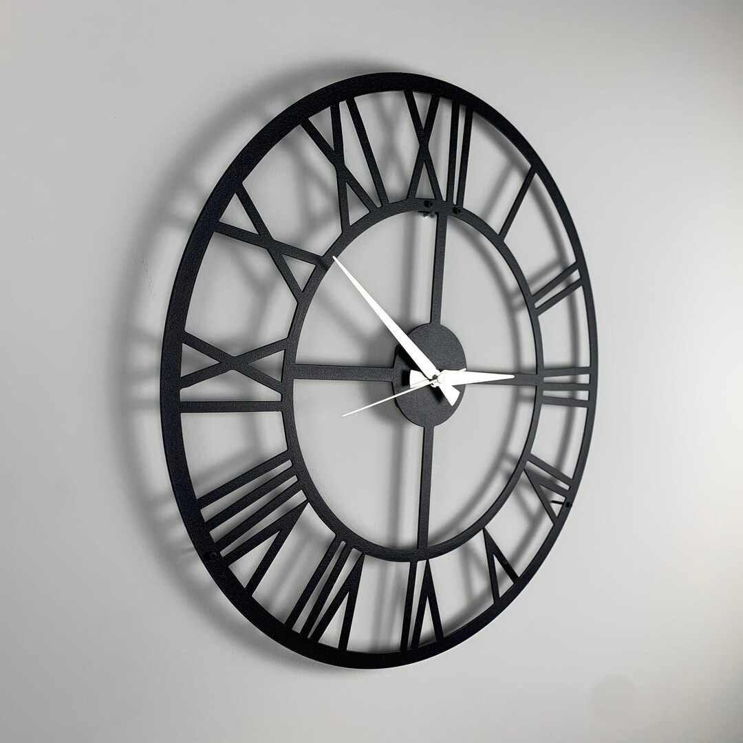 Metal Roman Numeral Wall Clock: Modern Home Decor - Etsy