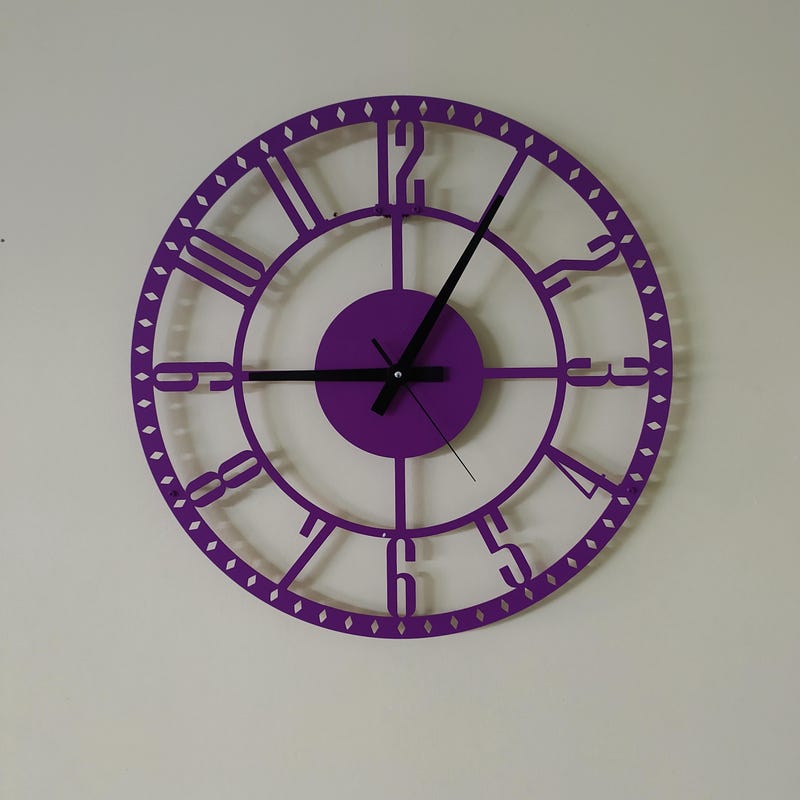 Purple Wall Clock - Etsy