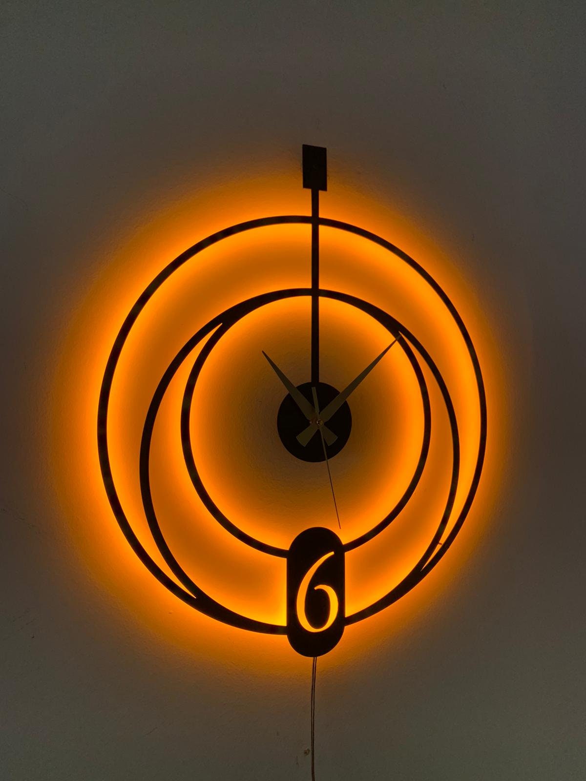 Led Lighted Metal Minimalist Wall Clock Metal Wall Clock - Etsy