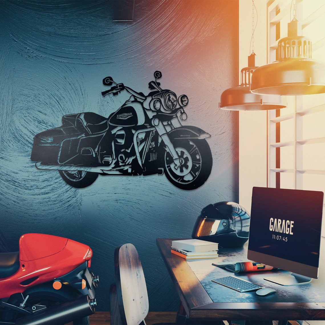 Harley Davidson Metal Wall Art Harley Davidson Ts Etsy