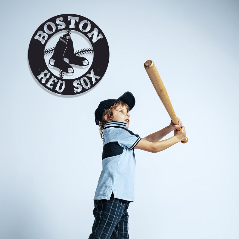 Handmade Boston Red Sox LED Metal Sign: Baseball Wall Decor - Etsy