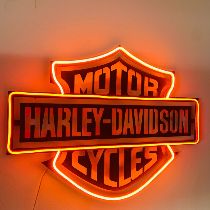 Harley Davidson Metal Neon Sign steel Harley Led Sign - Etsy