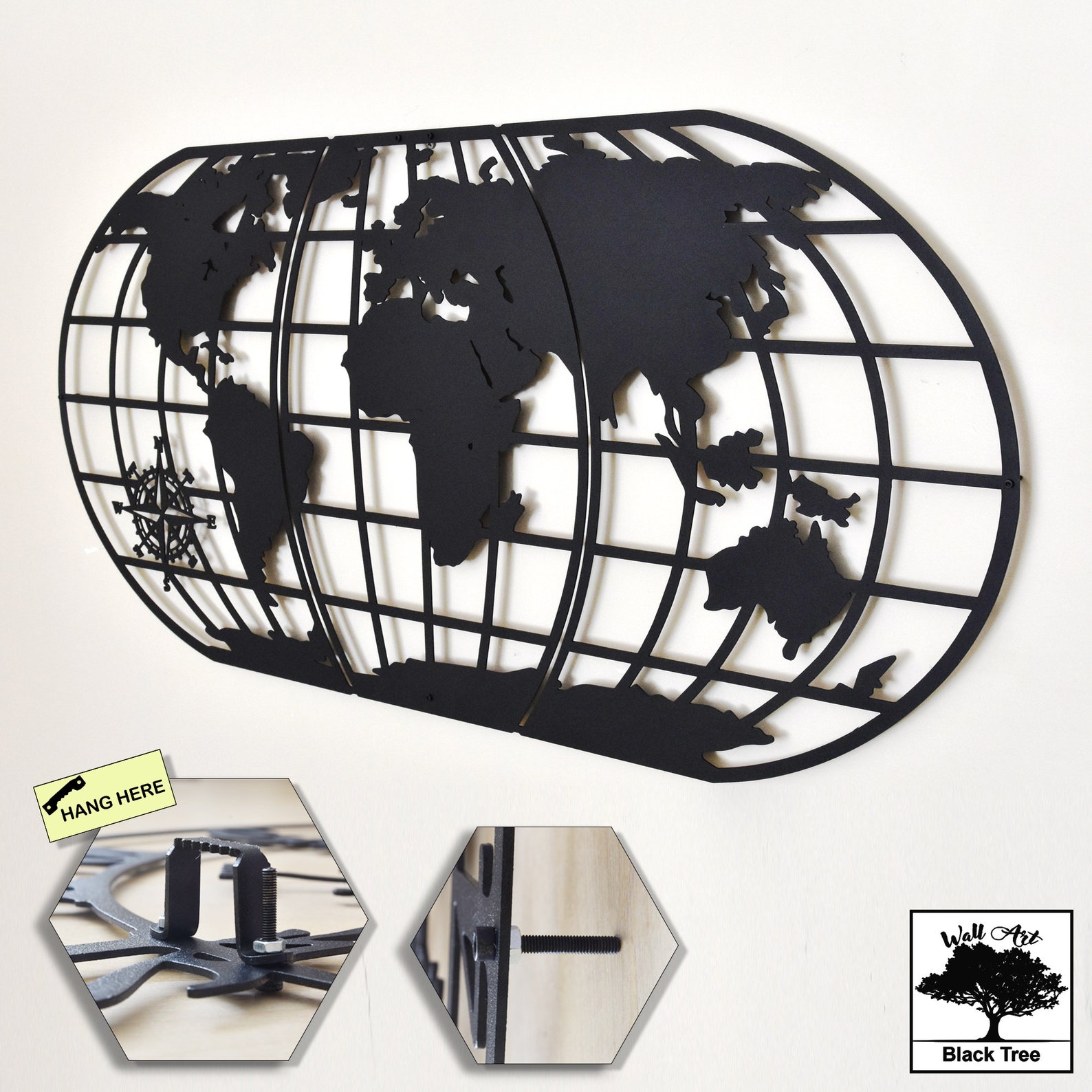 Metal World Map Wall Art Metal Wall Decor Oversize Metal | Etsy