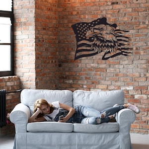LED Lighted Metal USA Flag With American Eagle - Handmade Patriotic ...