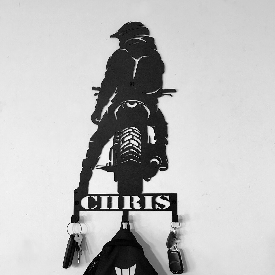 Personalized Motorcycle Key Holder Metal Wall Decor, Custom Motorcycle ...