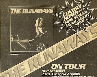 The Runaways 1978 14x22 Vintage Style Concert Poster - Etsy