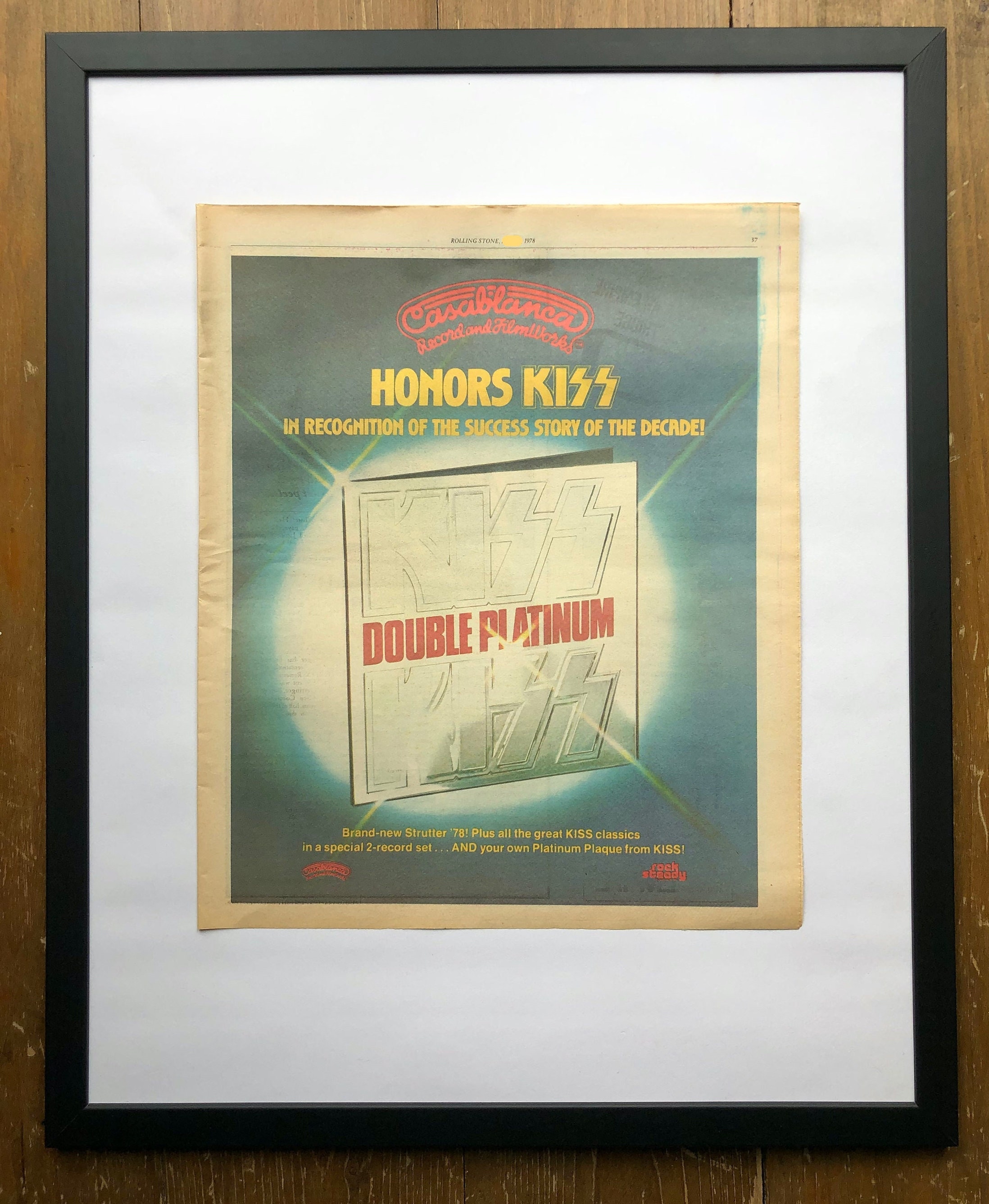 Kiss, Double Platinum. Rare, Original, Authentic, Vintage Poster From ...