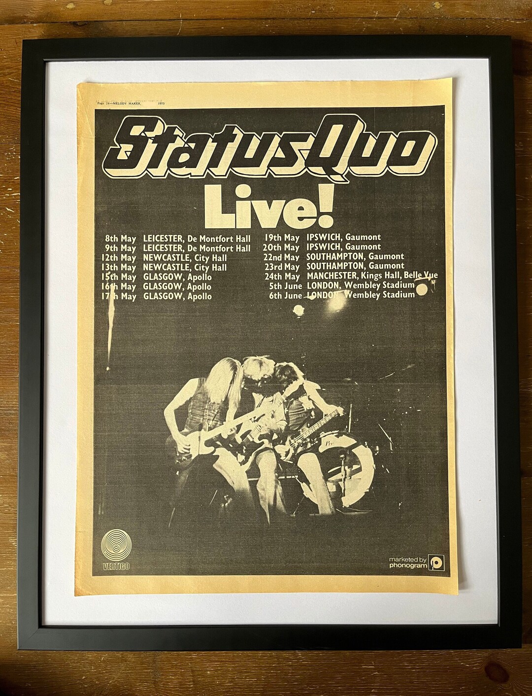 Status Quo Live. Rare Original Authentic Vintage Poster - Etsy