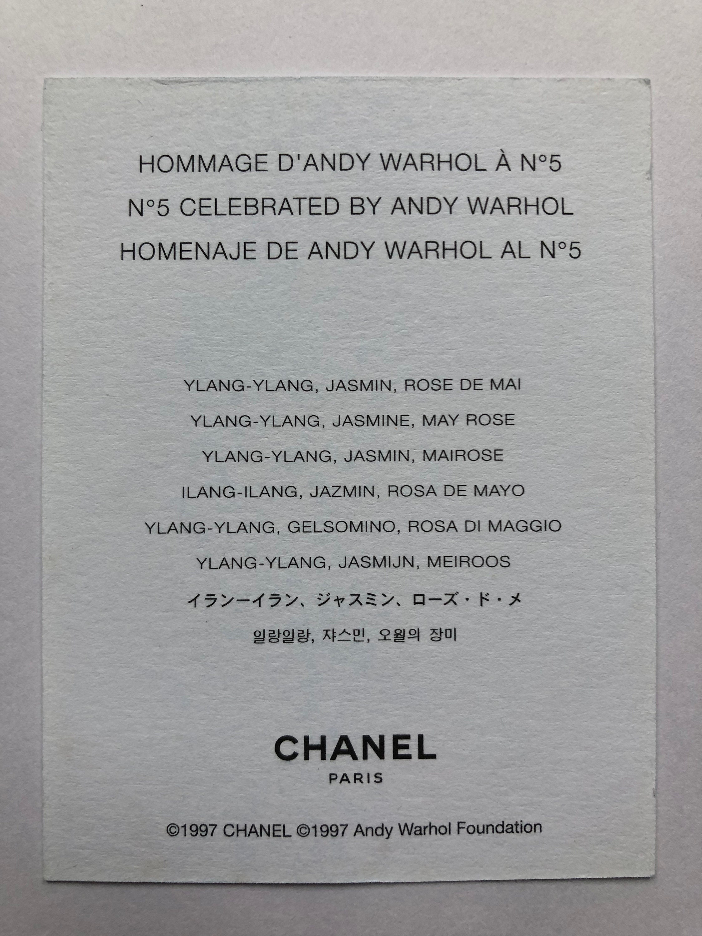 Andy Warhol, Chanel Number 5. Rare, Original, Authentic, Vintage ...
