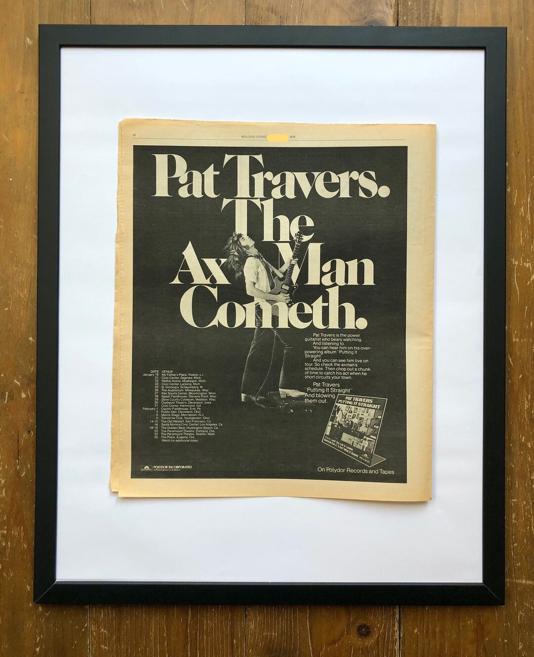 Pat Travers, Putting It Straight. Rare, Original, Authentic, Vintage ...