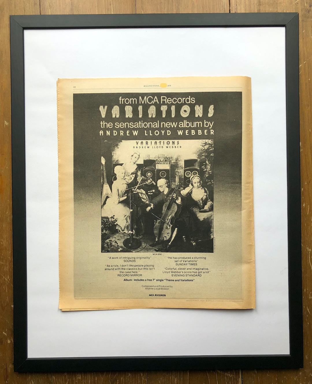 Andrew Lloyd Webber, Variations. Rare, Original, Authentic, Vintage ...