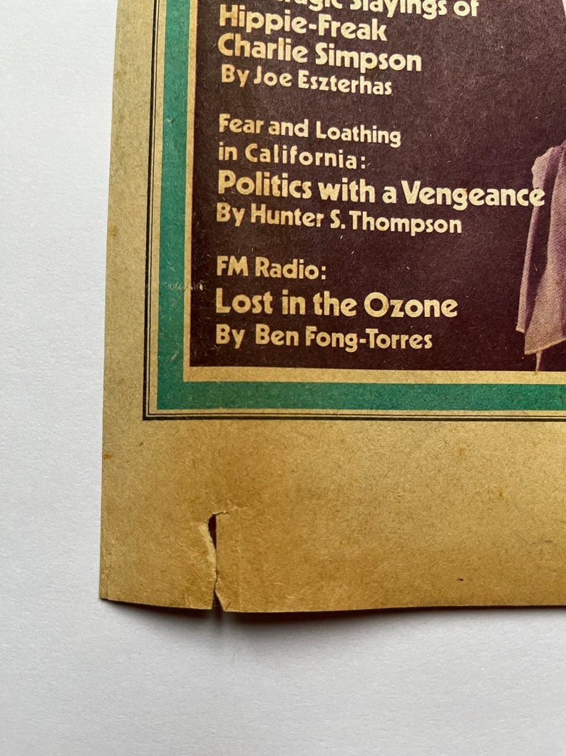 Mick Jagger Rolling Stone Front Cover. Rare, Original, Authentic ...