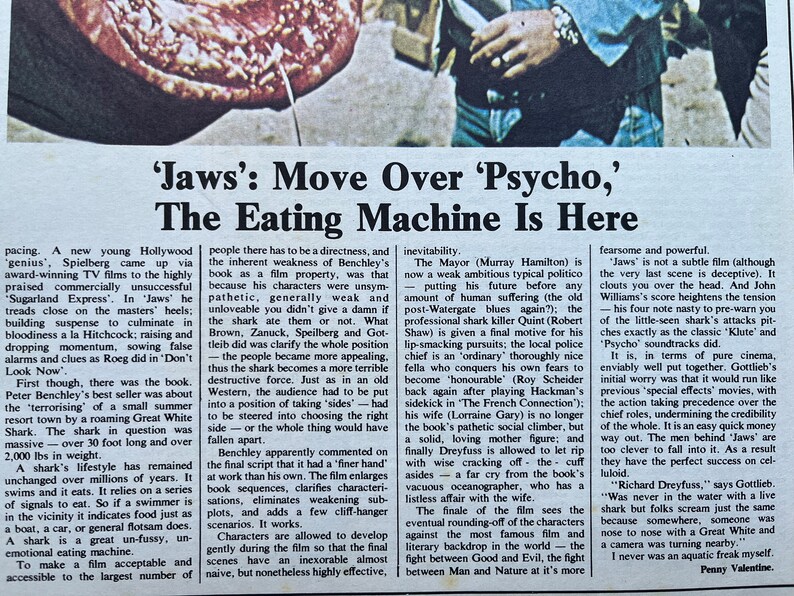 Jaws. Rare, Original, Authentic, Vintage Poster From 1976 - Etsy