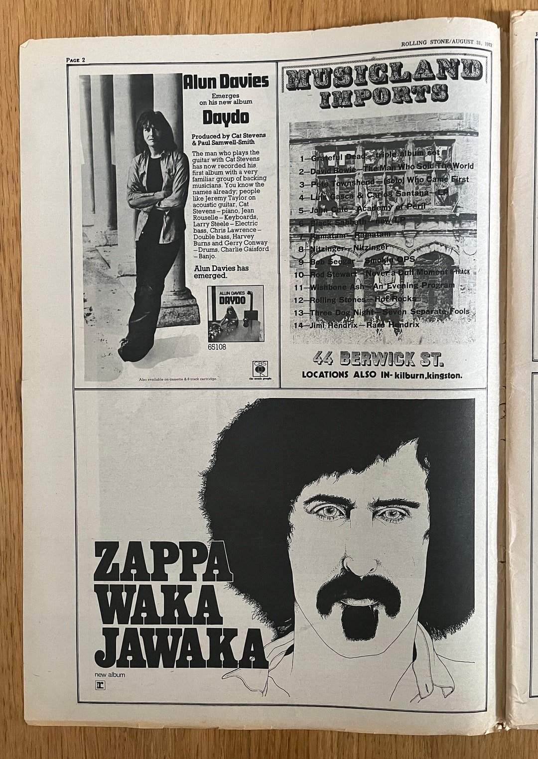 Frank Zappa, Waka Jawaka. Rare, Original, Authentic, Vintage Poster ...