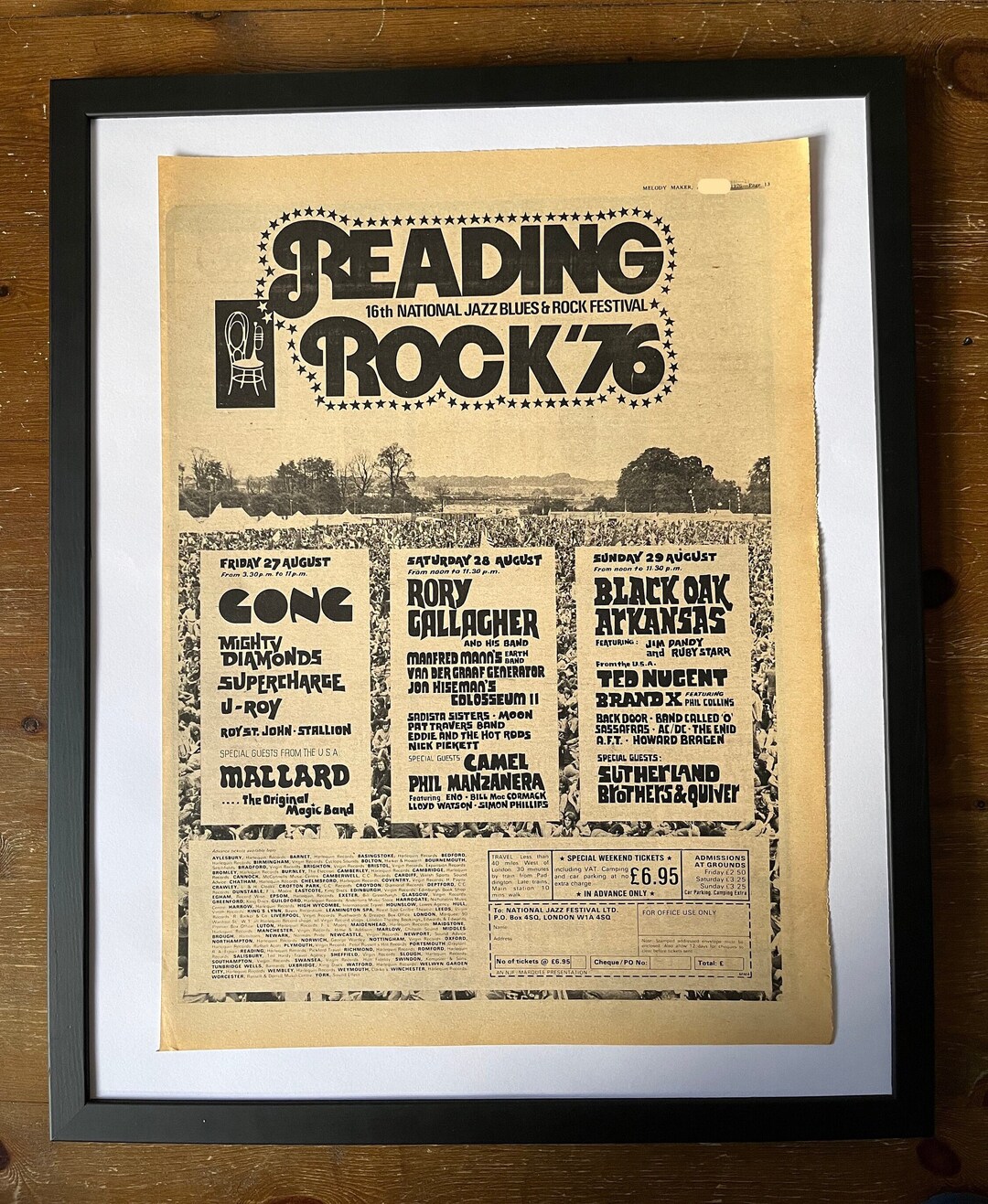 Reading Rock Festival 1976. Rare, Original, Authentic, Vintage Poster ...