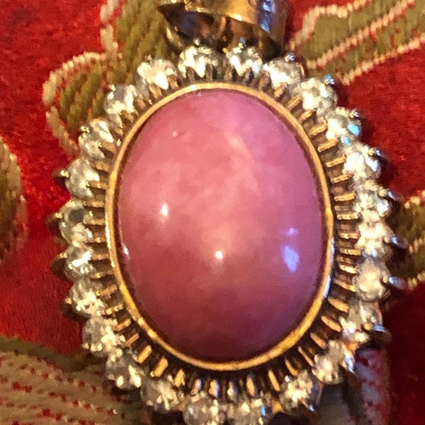 Pink Stone Pendant - Etsy