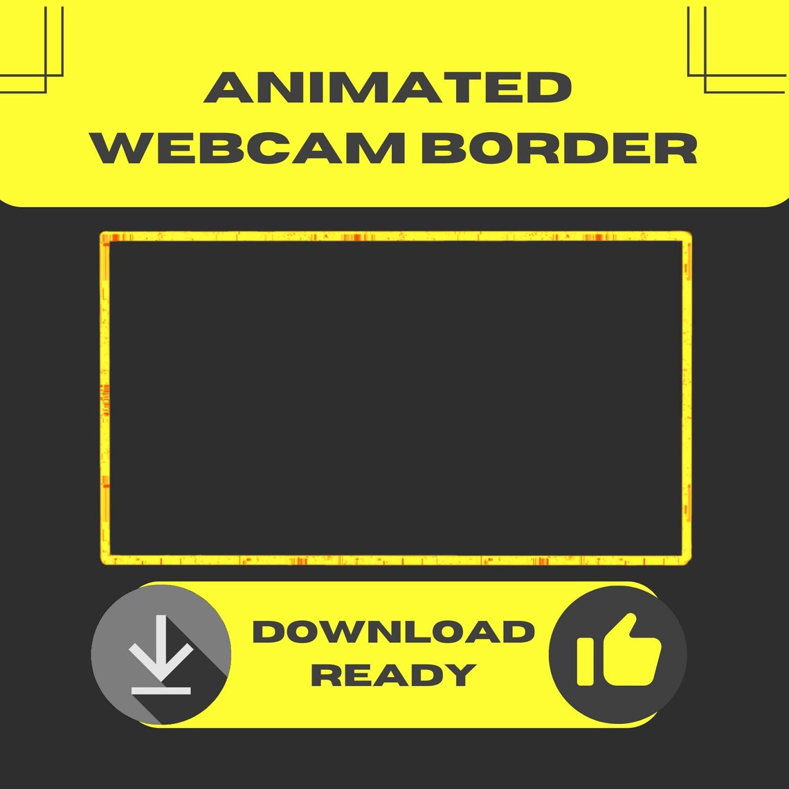 ANIMATED Webcam Border || Yellow and Orange Tech Animated || Twitch ...