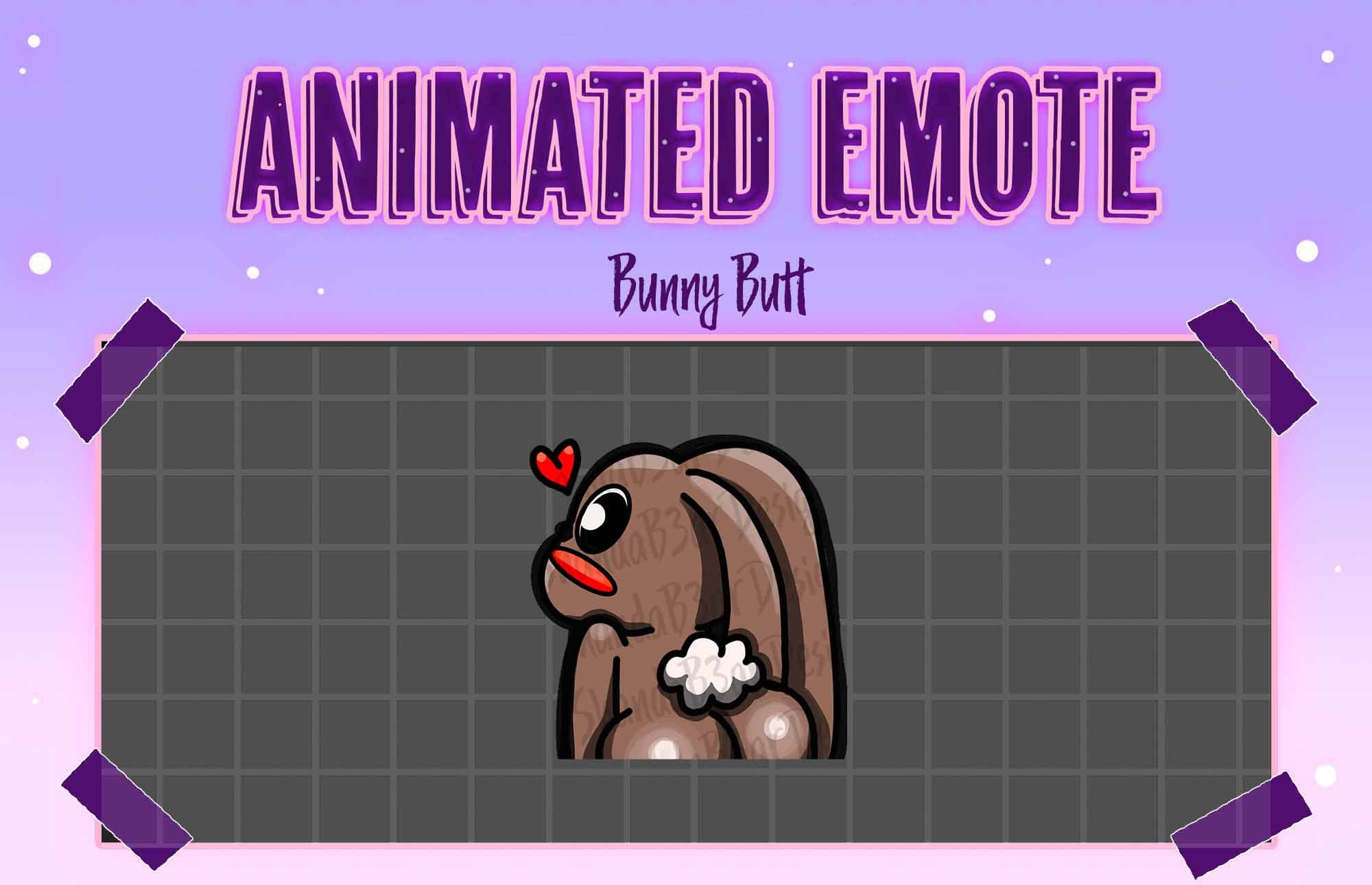 Animated Emote Bunny Butt Shake Animated Twitch, Discord, Youtube - Etsy UK