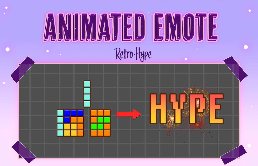Animated Emote || Retro HYPE Blocks Animated || Twitch, Discord ...
