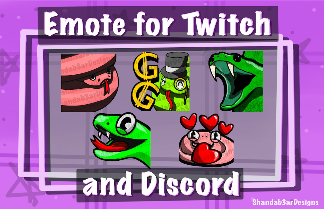 Snake Emote Pack for Twitch, Youtube, and Discord - Etsy