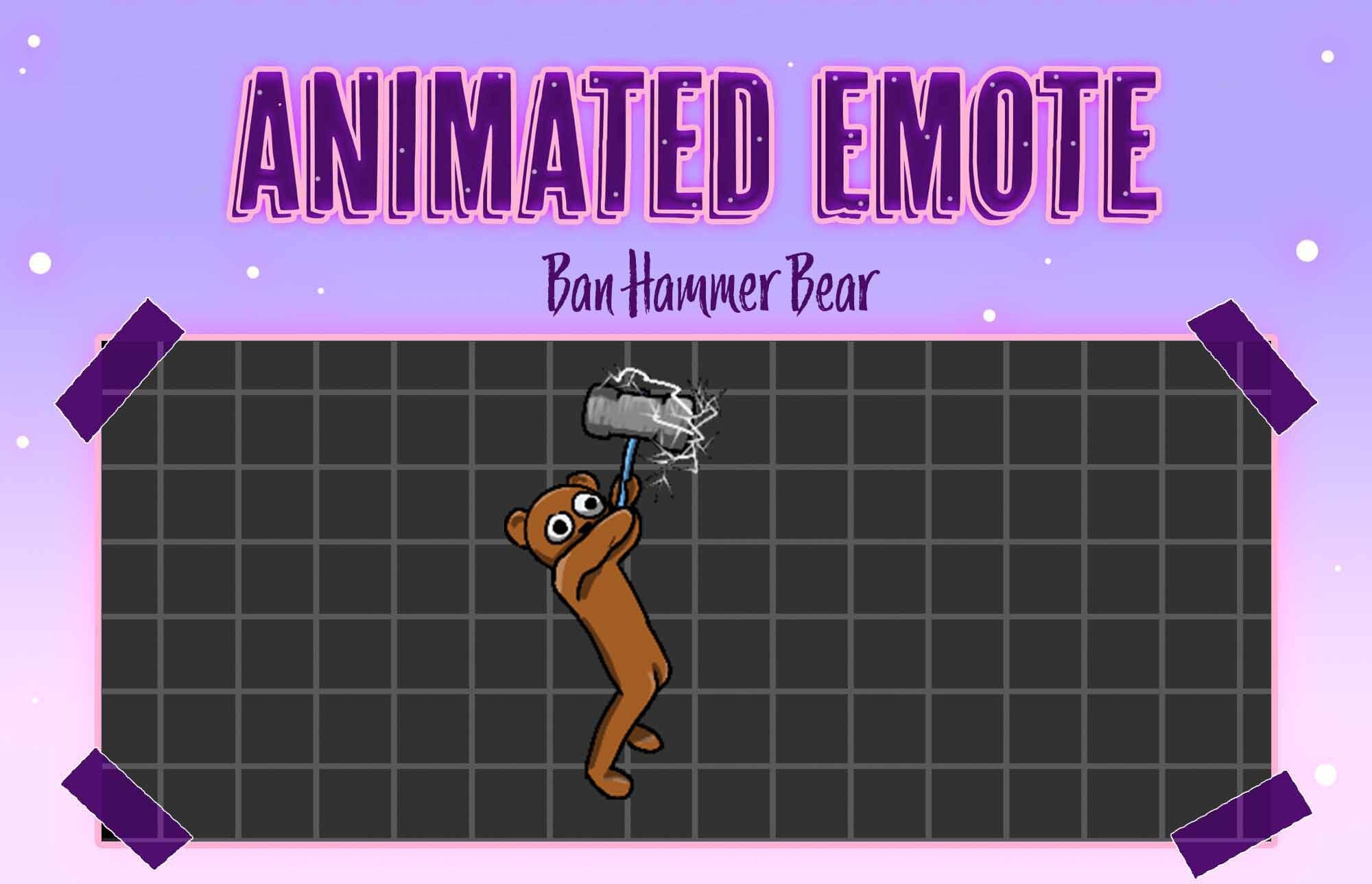 Animated Emote || Ban Hammer Bear Animated || Twitch, Discord, Youtube ...