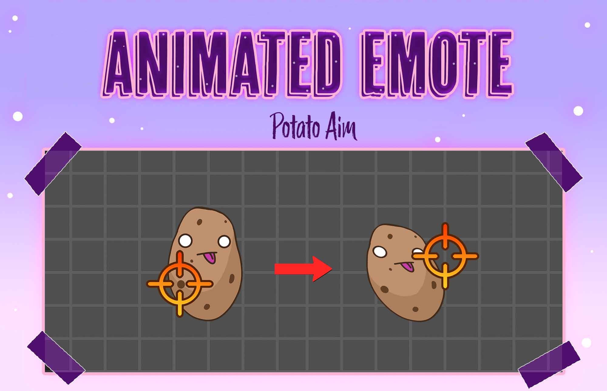Animated Emote || Potato Aim Animated || Twitch, Discord, Youtube - Etsy