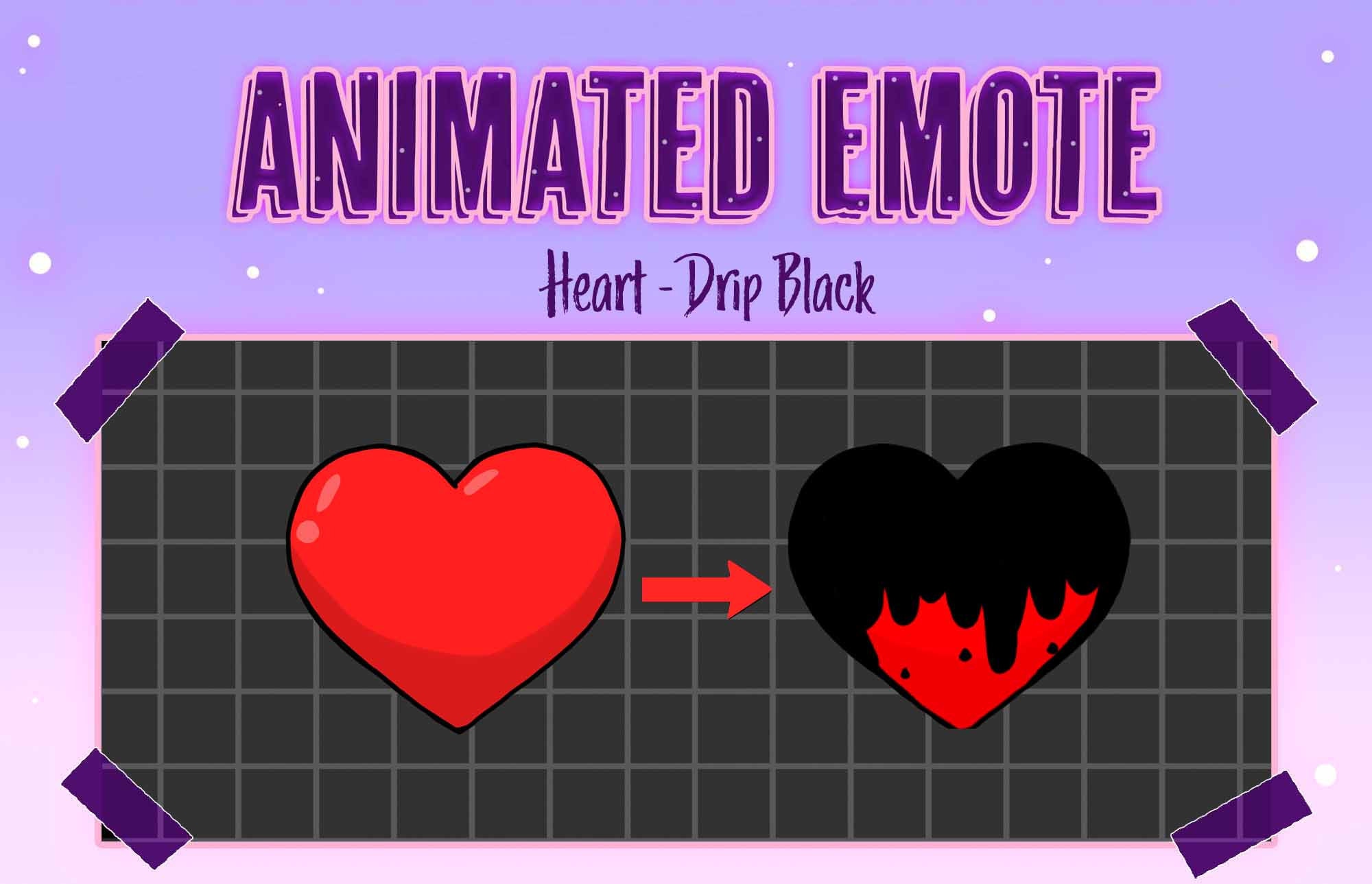 Animated Emote || Heart - Drip to Black Animated || Twitch, Discord ...