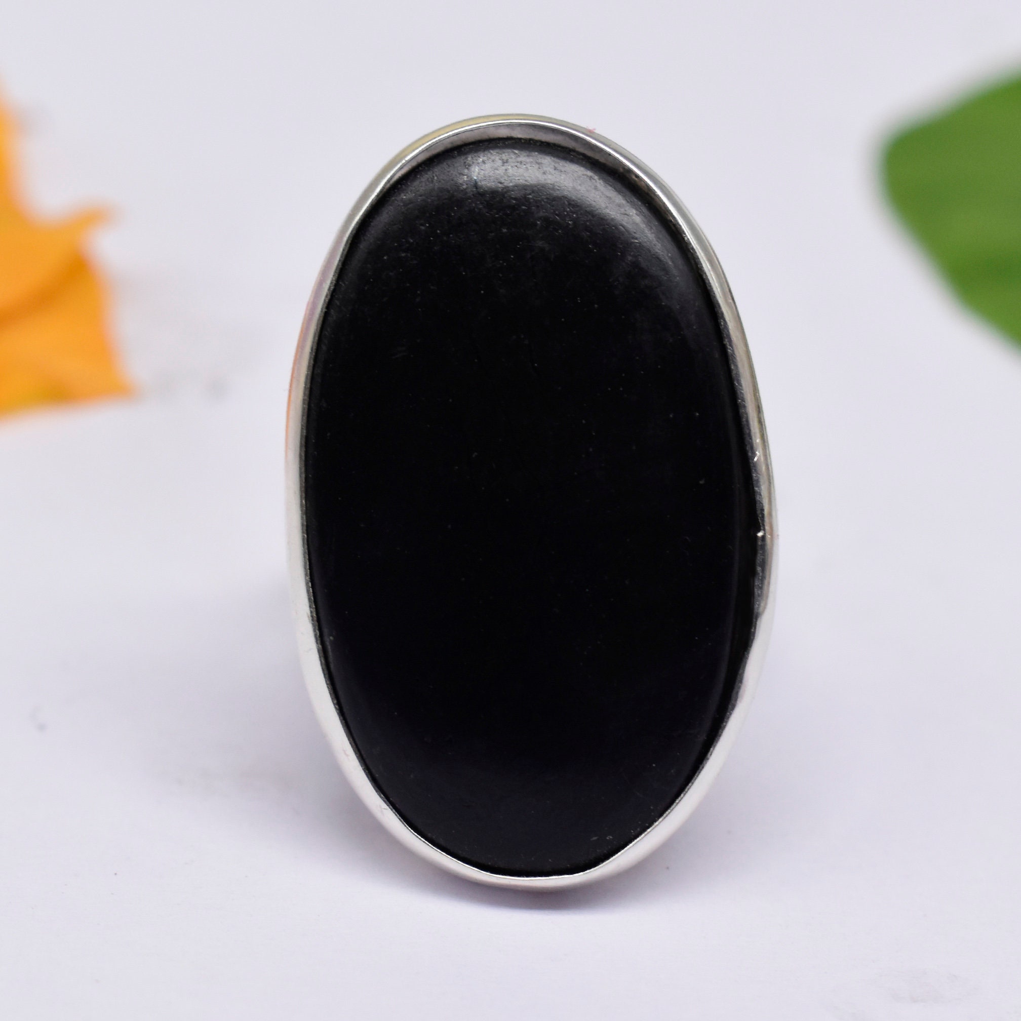 Natural Shungite Ring, Large Oval Shungite Ring, Handmade Jewelry ...