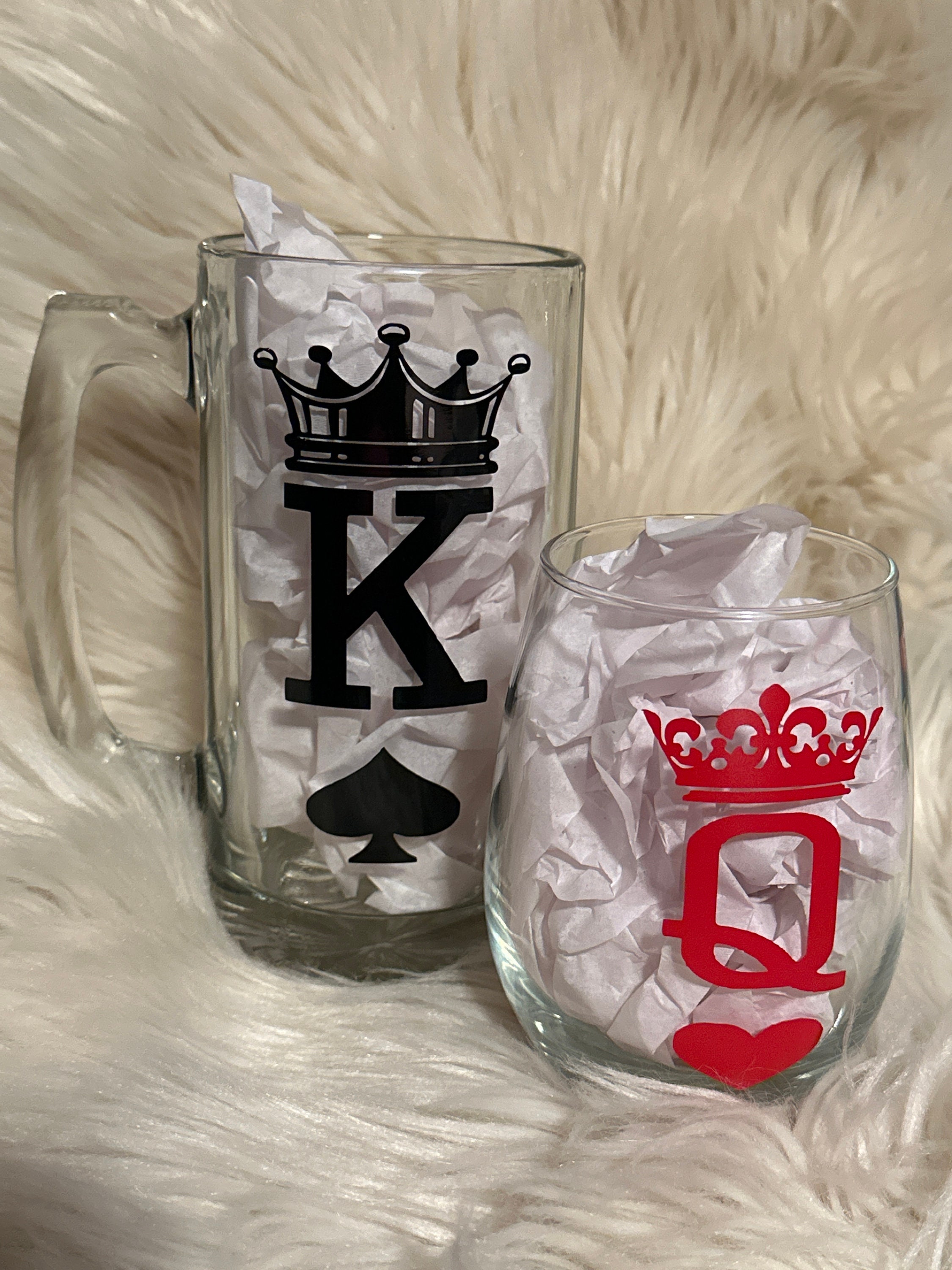 King and Queen Glass Set | His and Hers | Beer Mug/wine Glass *D - Etsy