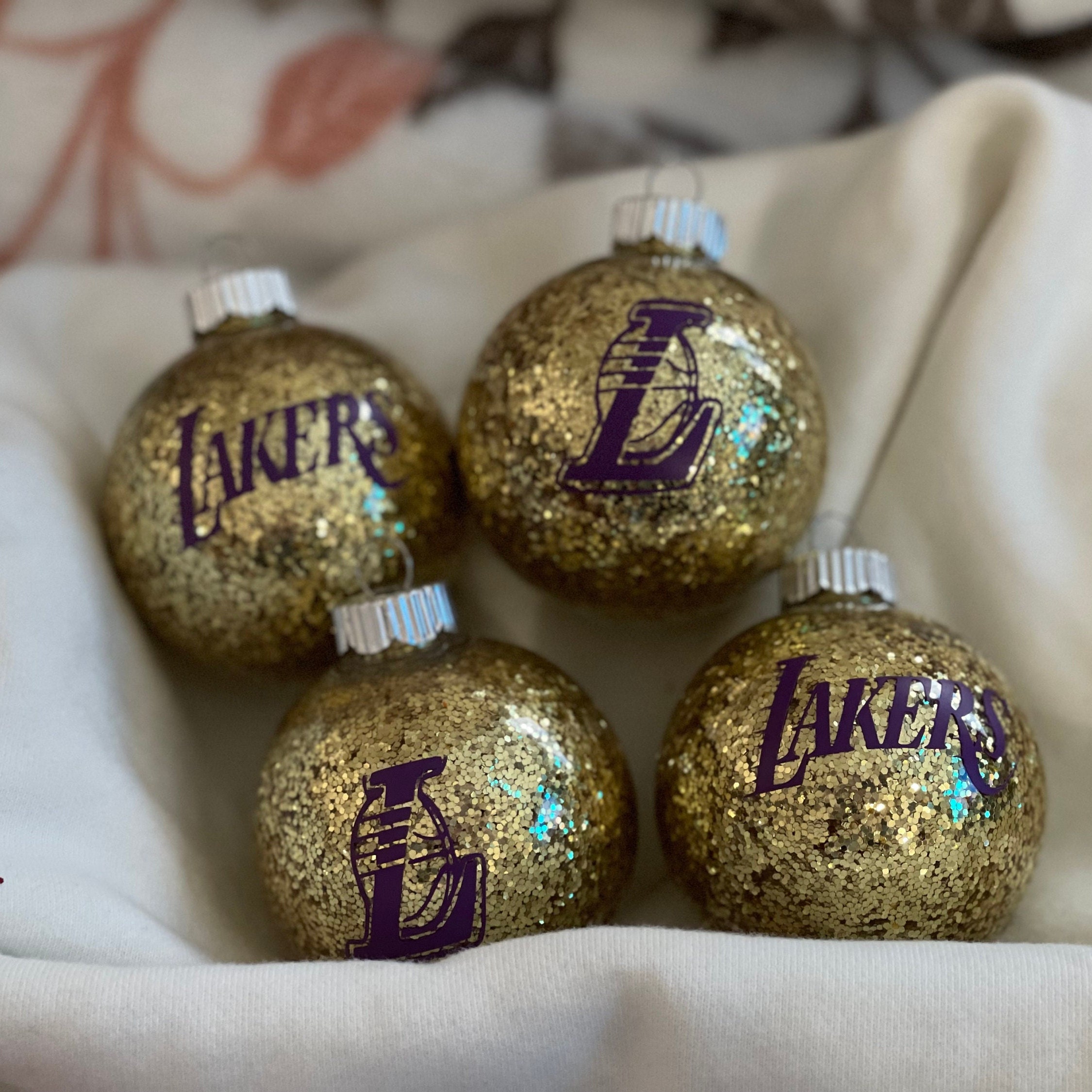 LA Lakers Christmas Ornament - Etsy