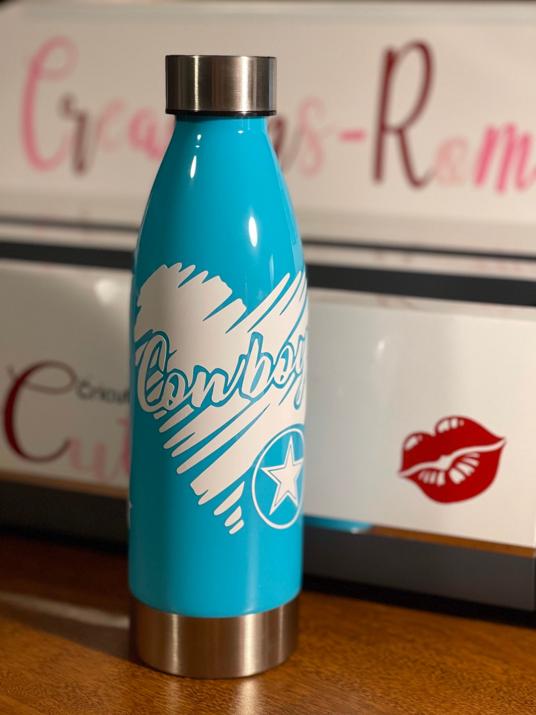 Metal Water Bottle, Heart Cowboys Star, Water Bottle - Etsy