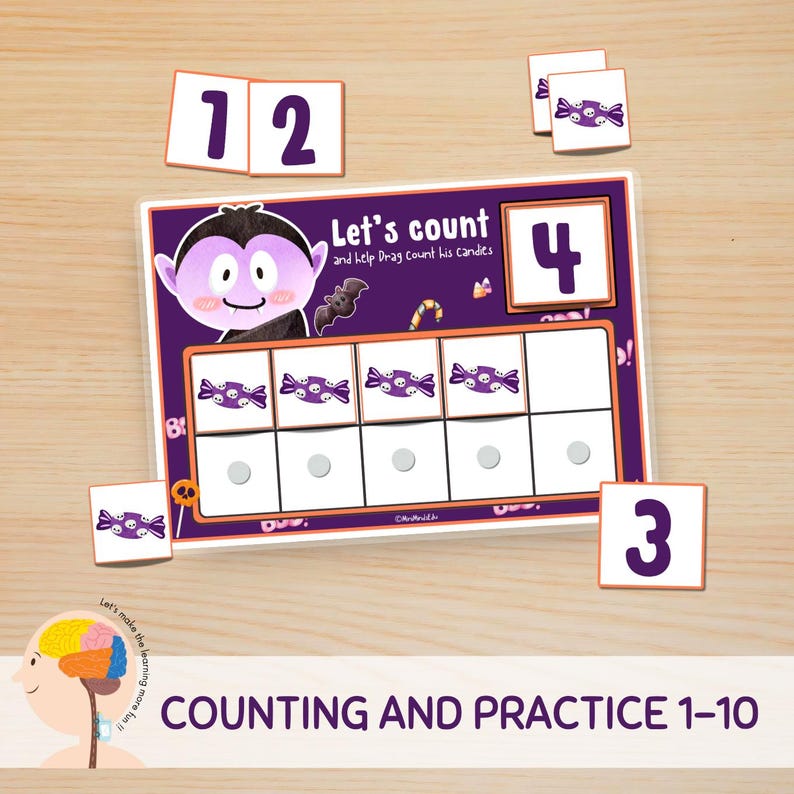 Halloween Numbers 1-10 Count and Match Math Activity for Toddler ...