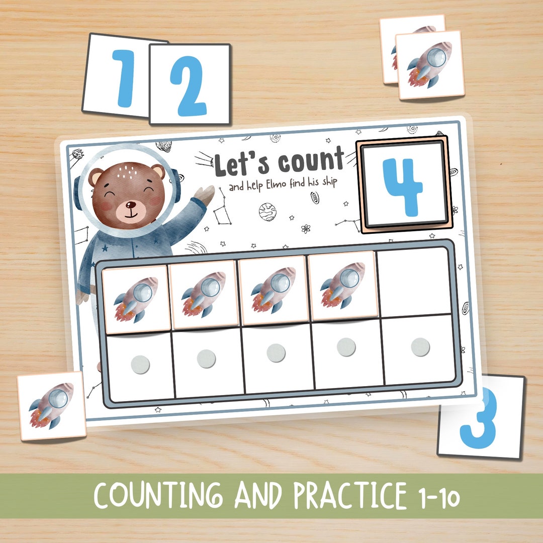 Numbers 1-10 Count and Match Math Activity for Toddler Montessori ...