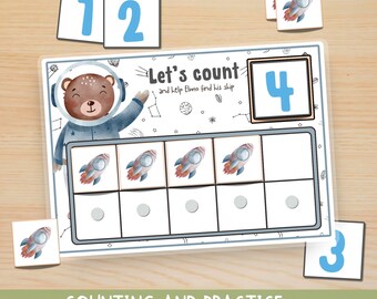 Numbers 1-10 Count and Match Math Activity for Toddler Montessori ...